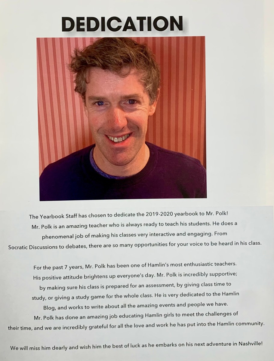 2020 Yearbook Dedication – Daniel W. Polk